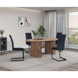 OTTO HOME Esstisch "Bostonia", B/H/T: 160cm x 76cm x 90cm, 160 x 90cm, braun, B:160cm H:76cm T:90cm, Tische, ovaler Esstisch, Beine mit