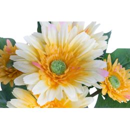 Kunstblume BOTANIC-HAUS, B:24cm H:26cm T:24cm &Oslash;:24cm, gelb, Kunststoff, Kunstpflanzen, "Gerbera mit 5 Bl&uuml;ten"