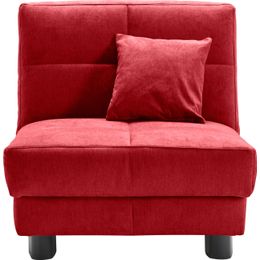 ell+ell Schlafsofa ELL + ELL, B:85cm H:90cm T:100cm, rot, 100% Polyester, Jugendzimmer, Sofas, "Tilda", Breite 85 cm, inkl. 1 Zierkissen