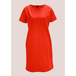 Madeleine Mode MADELEINE Damen Sommerkleid "Kleid Jerseykleid in angesagter H-Linie", orange, Gr. 34, Obermaterial: 70% Baumwolle CO. 25% Polyester PES. 5% Elasthan