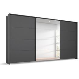 Schwebet&uuml;renschrank Rauch, B:368cm H:233cm T:68cm, grau, Holzwerkstoff, Schr&auml;nke, "Kleiderschrank Schrank Garderobe OTELI inkl. 3 Innenschubladen",