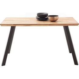 Esstisch MCA LIVING, B:180cm H:76cm T:90cm, beige, Zerreiche keilgezinkt massiv ge&ouml;lt, Garten, Tische, "Zeballos, TOPSELLER", Tischplatte aus
