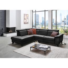 Ecksofa DIE PLANBAR, B:261cm H:80cm T:235cm, schwarz, Wohnzimmer, Sofas, "PN-EM23166 L-Form", optional mit Kopfteilverstellung und Stauraum