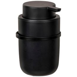 Seifenspender Wenko, schwarz, Kunststoff, Metall, Dosierspender, "Carpino", Schwarz, 250 ml
