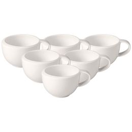 Villeroy & Boch VILLEROY & BOCH Espressotasse "Mokka-/ Espressotasse NewMoon 100 ml 6er Set weiß", weiß, Trinkgefäße