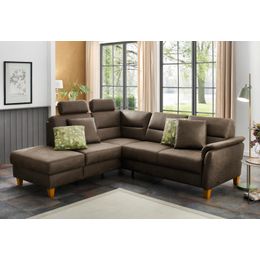 Ecksofa Home Affaire, B:236cm H:89cm T:212cm, gr&uuml;n, 100% Polyester;Struktur (100% Polyester);Luxus-Microfaser in Lederoptik (100% Polyester),