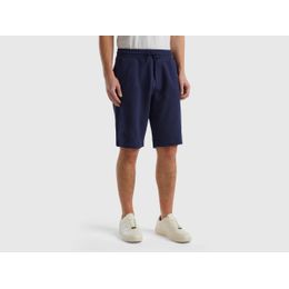 Herren Bermudas, blau, Gr. XS, United Colors Of Benetton, unifarben, Web, Obermaterial: 100% Baumwolle, Hosen