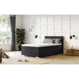 Boxspringbett COTTA, L:209cm, schwarz, Polyester, Komplettbetten, "Simba", Topseller wahlweise mit oder ohne Matratze und Topper bestellbar
