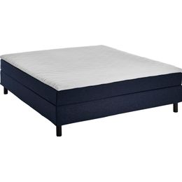Boxbett, B:180cm L:200cm, blau, ATLANTIC HOME COLLECTION, Bettgestell und seitliche Einfassung der Matratzen: Strukturstoff, 100%