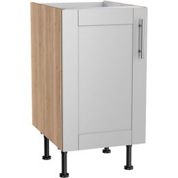 Sp&uuml;lenschrank KOCHSTATION, B:45cm H:87cm T:58,4cm, grau, K&uuml;che, Schr&auml;nke, "KS-Ahus", Breite 45 cm