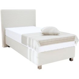 Boxspringbett, L:210cm, wei&szlig;, Westfalia Schlafkomfort, 80% Baumwolle/ 20% Polyester;Polsterwatte: 100% Polyester, Komplettbetten, "Sven", inkl.