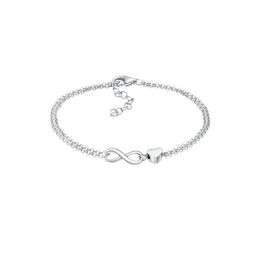 Elli Damen Armband "Herz Unendlichkeit Infinity 925 Silber", 16cm, ohne Stein, Silber 925 (Sterlingsilber), silber, Silber 925 (Sterlingsilber),
