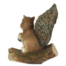 I.GE.A. Dekofigur "Eichh&ouml;rnchen auf Baumstamm", B/H/T: 18cm x 20cm, braun, Wohnzimmer, Dekofiguren, Tierfigur Gartendeko Herbstdeko Winterdeko Statue