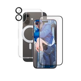 Displayschutzglas "3-in-1 Protection, Ceramic Glass, Kickstand Case, Lens Cover", B:11cm H:2,6cm T:19,6mm, schwarz, CARE BY PANZERGLASS,