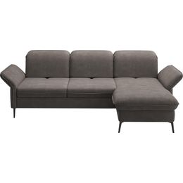 Sit & More Ecksofa SIT & MORE, B:264cm H:92cm T:198cm, grau, 100% Polyester, Wohnzimmer, Sofas, "Emely, inkl. Sitztiefenverstellung", wahlweise mit