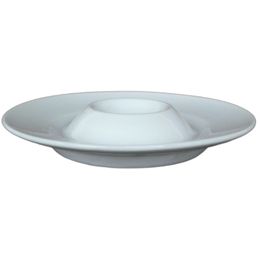 Van Well Eierbecher "Trend", B:13cm H:3cm, wei&szlig;, Eierbecher, mit Ablage, sp&uuml;lmaschinenfest und mikrowellengeeignet, Porzellan