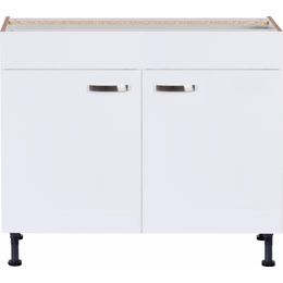 Sp&uuml;lenschrank KOCHSTATION, B:100cm H:87cm T:58,4cm, wei&szlig;, K&uuml;che, Schr&auml;nke, "KS-Cara", Breite 100 cm