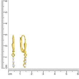 Vivance Damen Paar Ohrh&auml;nger "333/- Gelbgold glanz Zirkonia", one-size, Gold, gelb, Gold, Ohrringe