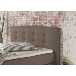 Boxspringbett Home Affaire, B:222cm L:210cm, beige, Struktur fein (100% Polyester), Komplettbetten, "Cecina", in 5 Breiten, 3 Ausf&uuml;hrungen, 2