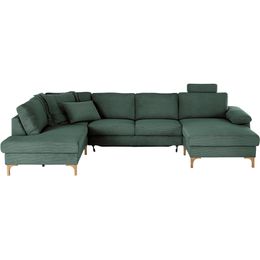 Wohnlandschaft 3C CANDY, B:339cm H:86cm T:220cm, gr&uuml;n, 95% Polyester, 5% Nylon, Sofas, "Lecce, wahlweise PUR-Schaumstoff oder Tonnentaschenfederkern