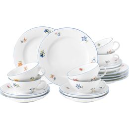 Seltmann Weiden Teeservice "Geschirr-Set Sonate Nostalgie", 18 Stk., weiß, Geschirr-Sets, Tassen, Untertassen, Teller, Made in Germany, 18 Teile, für