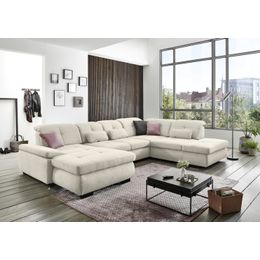 Ecksofa DIE PLANBAR, B:371cm H:85cm T:195cm, beige, 85% Polyester;15% Nylon, Wohnzimmer, Sofas, "MP-IN16012 L-Form, mit Federkern-Polsterung", inkl.