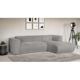 Ecksofa Home Affaire, B:257cm H:78cm T:161cm, grau, 100% Polyester, Wohnzimmer, Sofas, "MERID L-Form (257 cm), zeitlos & stilvolles Design",