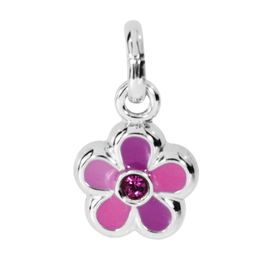 OSTSEE-SCHMUCK Damen Kettenanh&auml;nger "OSTSEE-SCHMUCK Anh&auml;nger Blume Anh&auml;nger Blume", 15 x 8mm, Silber 925 (Sterlingsilber), 0,3 g, lila, Silber 925