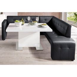 Essbank, B:157cm H:82cm T:245cm, schwarz, exxpo - SOFA FASHION, Luxus-Microfaser (100% Polyester), K&uuml;che, Sitzb&auml;nke, "Barista, bequem und elegant,