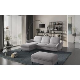 Sit & More Ecksofa SIT & MORE, B:267cm H:88cm T:200cm, silber, 90% Polyester, 10% Polyamid, Wohnzimmer, Sofas, "Leandro L-Form", Wahlweise mit Bett-, Kopfteil -
