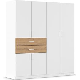 Dreht&uuml;renschrank Rauch, B:181cm H:197cm T:54cm, wei&szlig;, Holzwerkstoff, Schr&auml;nke, "Kleiderschrank Schrank Garderobe MAIKA mit Dekor-Front", 2