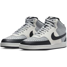 Nike Sportswear Herren Sneaker "COURT VISION MID NEXT NATURE", Gr. 45,5, grau, Synthetik, Schuhe, inspiriert vom Design des Nike Air Jordan