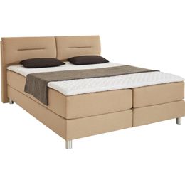 Boxspringbett Maintal, beige, Bezug bei beige, anthrazit und hellgrau: pflegeleichter Strukturstoff (100% Polyester);Bezug bei wei&szlig; und schwarz: