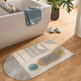 Badematte Gino Falcone, H:7mm, grau, Polyester, Badematten, "Ariella GF-142", Badteppich, bedruckt, modernes Design, weich & kuschelig