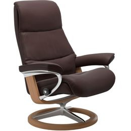 stressless "View" Set, Relaxsessel mit Hocker, mit Signature Base, Gr&ouml;&szlig;e S,Gestell Eiche