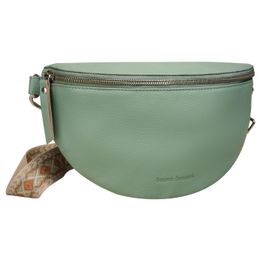Bruno Banani Damen G&uuml;rteltasche, gr&uuml;n, Leder, leicht gl&auml;nzend, unifarben, Taschen, echt Leder