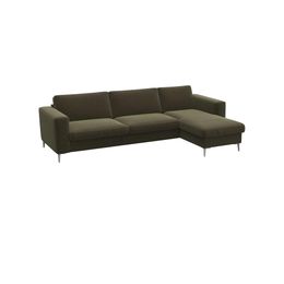 Ecksofa FLEXLUX, B:262cm H:85cm T:92cm, gr&uuml;n, 100% Polyester, Wohnzimmer, Sofas, "Fiore, super Sitzkomfort durch Kaltschaum im Sitz, L-Form", breite