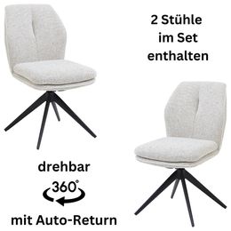 Armlehnstuhl Stolkom, B:50cm H:92cm T:65cm, schwarz, Polyester, Esszimmer, Stühle, "Enja", 360 grad drehbar mit Auto-Return