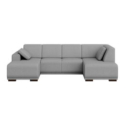 Wohnlandschaft Home Affaire, B:300cm H:85cm T:162cm, grau, 100% Polyester, Sofas, "BORNHOLM U-Form mit Recamiere rechts/links, B/T/H: 300/162/85 cm",