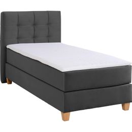 Boxspringbett Home Affaire, B:104cm L:211cm, grau, Komplettbetten, "Moulay", inkl. Topper, in 3 H&auml;rtegraden, TFK auch in H&auml;rtegrad 4