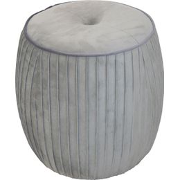 Hocker Home Affaire, B:46cm H:47cm T:46cm, grau, Samtbezug 100% Polyester, Garten, Hocker