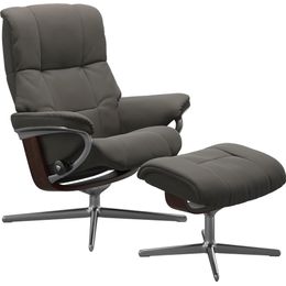 stressless "Mayfair" Set, Relaxsessel mit Hocker, mit Hocker, mit Cross Base, Gr&ouml;&szlig;e S, M & L, Holzakzent Braun