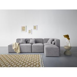 Ecksofa Home Affaire, B:303cm H:76,5cm T:93cm, grau, 100% Polyester, Wohnzimmer, Sofas, "Sundstrup L-Form", Modulserie, individuelle Zusammenstellung