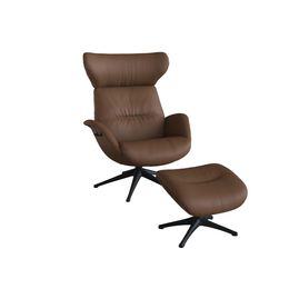 Relaxsessel FLEXLUX, B:90cm H:107cm T:89cm, braun, 100% Echtleder, Wohnzimmer, Sessel, "Fernsehsessel More, ergonomisch, drehbar, robuster Fu&szlig;,