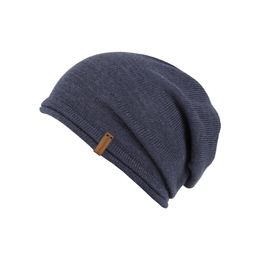 Chillouts Herren Beanie "Leicester Hat", blau, unifarben, Feinstrick, Wollmischung, Mützen, wärmend, aus Merinowolle mit edlem Look & weicher Haptik