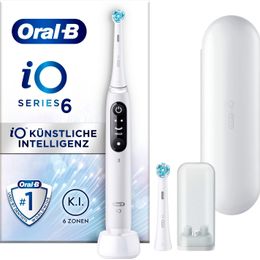 Oral-B Elektrische Zahnbürste "iO 6", weiß, B:3cm H:25cm T:3cm, Elektrozahnbürsten, mit Magnet-Technologie, Display, 5 Putzmodi, Reiseetui