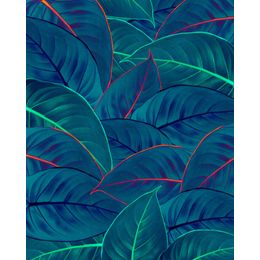 Komar Vliestapete "Digitaldruck Vlies - Foliage - Gr&ouml;&szlig;e 200 x 250 cm", B/L: 200mm x 250mm, Rollen:, blau, Tapeten, Wohnzimmer, Schlafzimmer