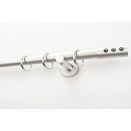 Gardinenstange Garesa, B:64cm L:330cm &Oslash;:20mm, silber, Aluminium, Gardinenstangen, "EASY", Vorhanggarnitur, verl&auml;ngerbar, Endk. mit 3 L&ouml;cher, Alu, m.
