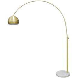 Salesfever Bogenlampe "Clara", 1, &Oslash; 30cm H: 181cm, wei&szlig;, Wohnzimmer, Leuchten, Fu&szlig; aus Marmor