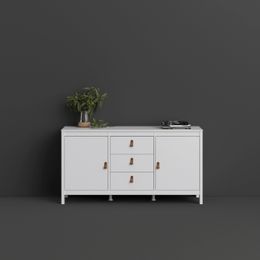 Sideboard Home Affaire, B:151,2cm H:79,7cm T:38,4cm, wei&szlig;, Spanplatte, Wohnzimmer, Sideboards, "Madrid, Aufbewahrung, Schubladenschrank, Sideboard",